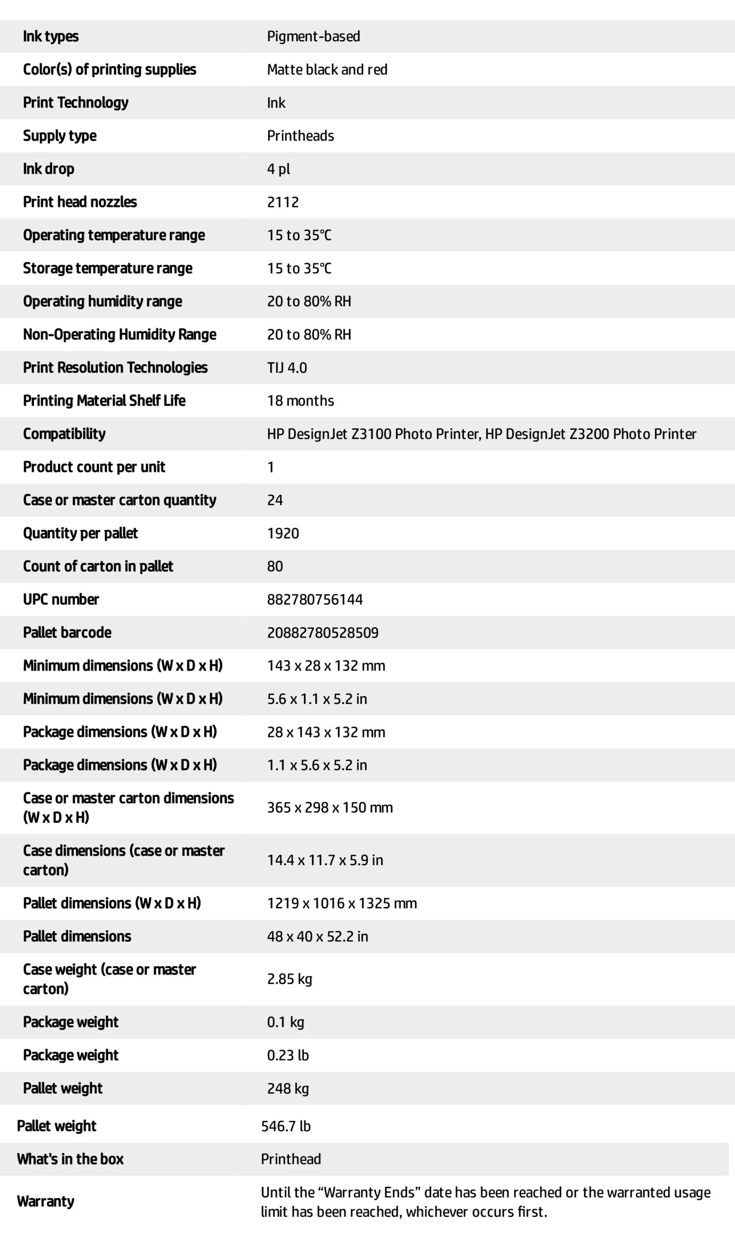 C9409A HP 70 Matte Black & Red Printhead (HP Designjet Z3100 only)